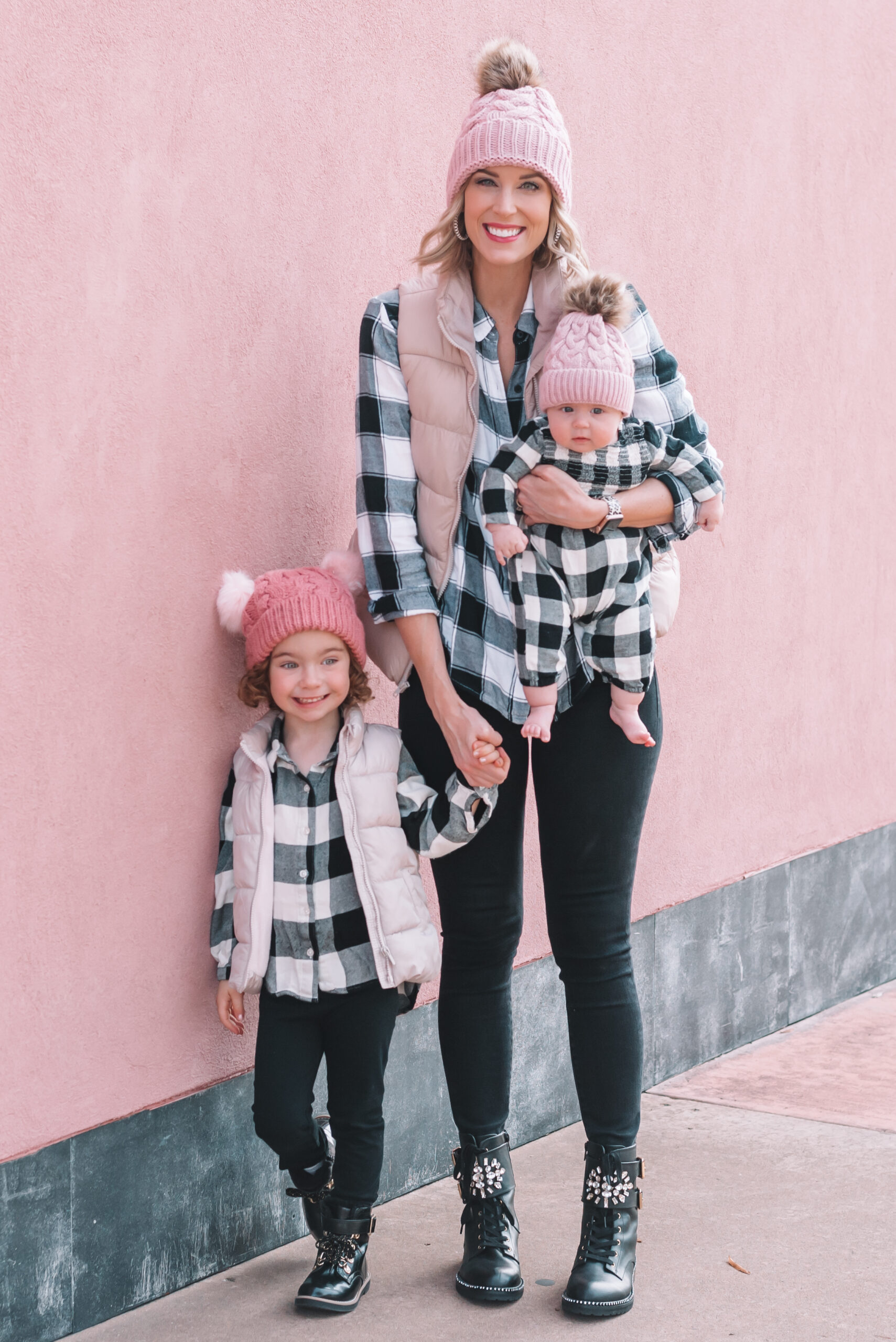 Matching in Buffalo Plaid - Straight A Style