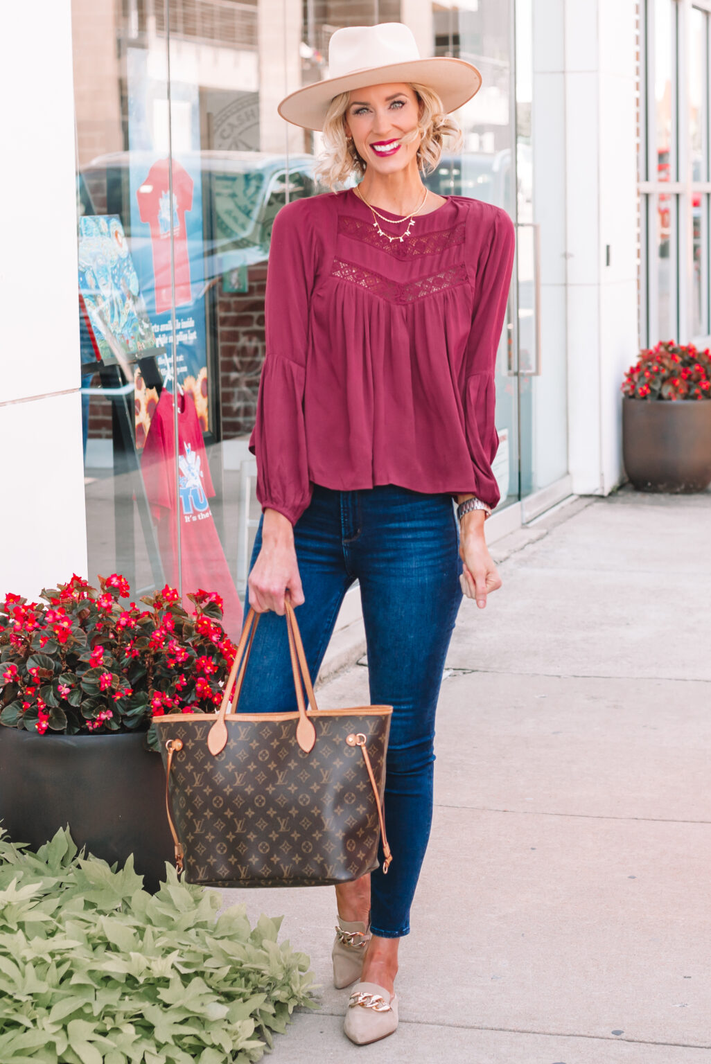 Burgundy Colored Fall Blouse - Straight A Style