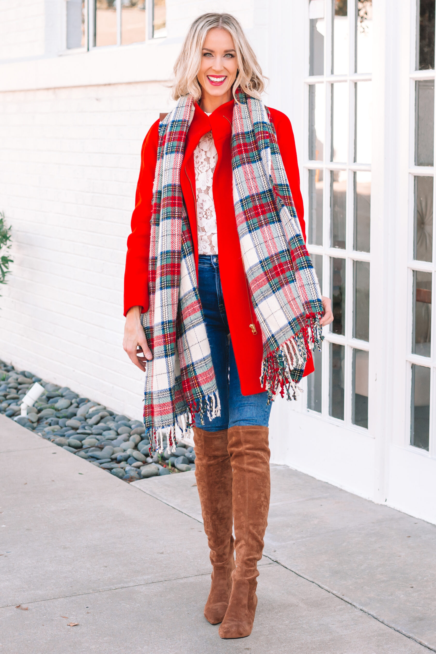 J.Crew red coat - Straight A Style