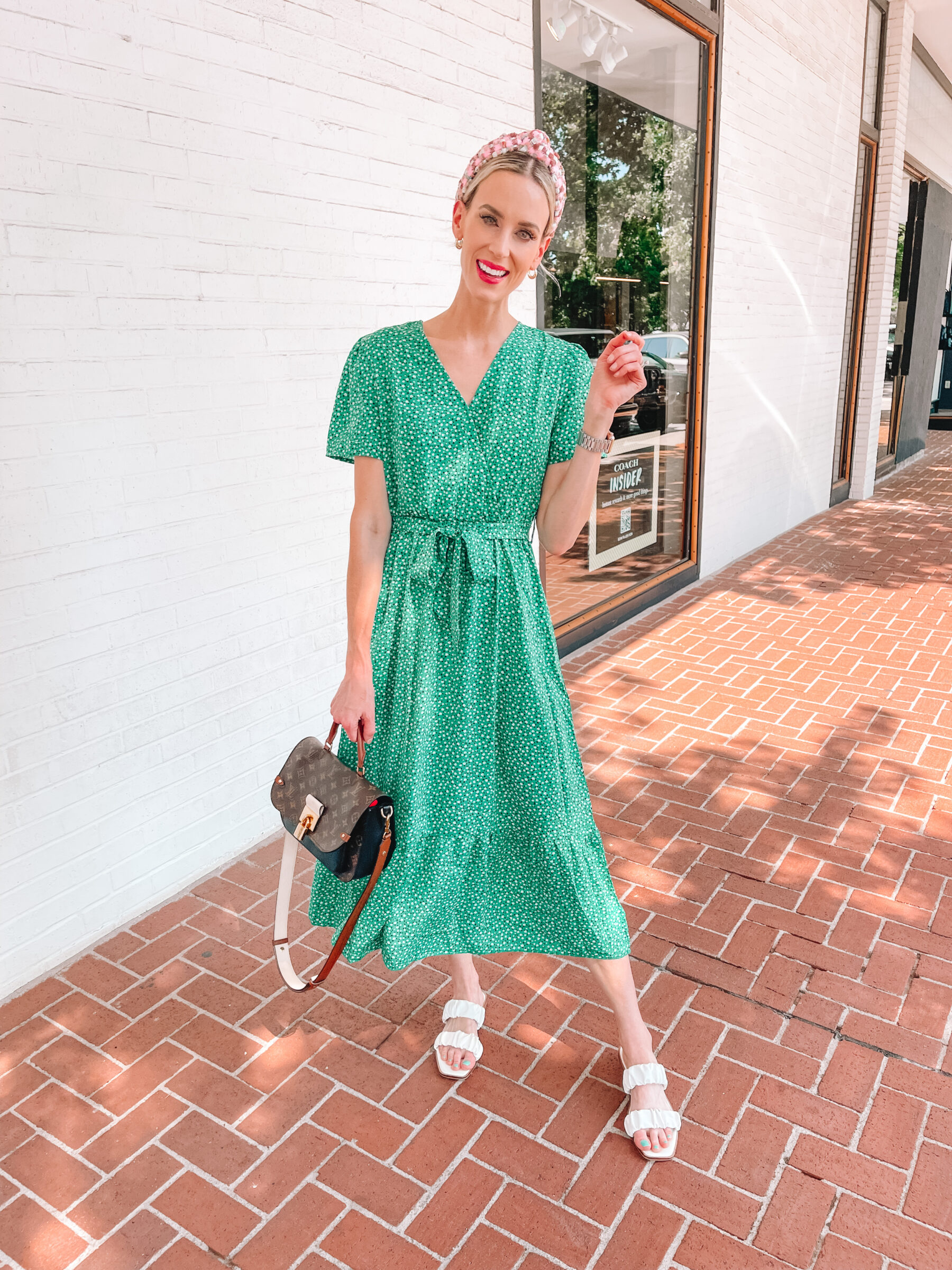 Amazon green wrap midi dress 3 - Straight A Style