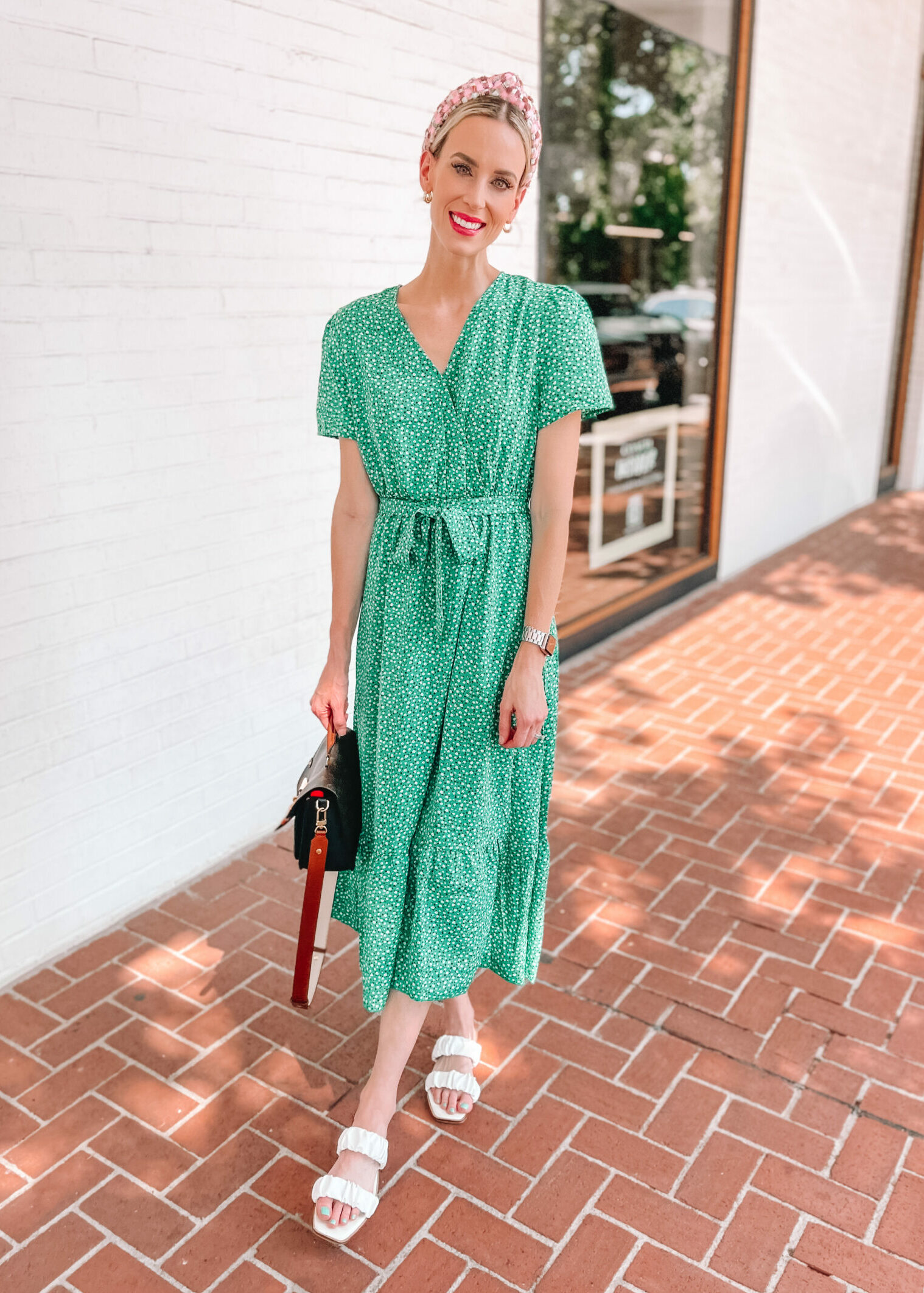 Amazon green wrap midi dress 5 - Straight A Style