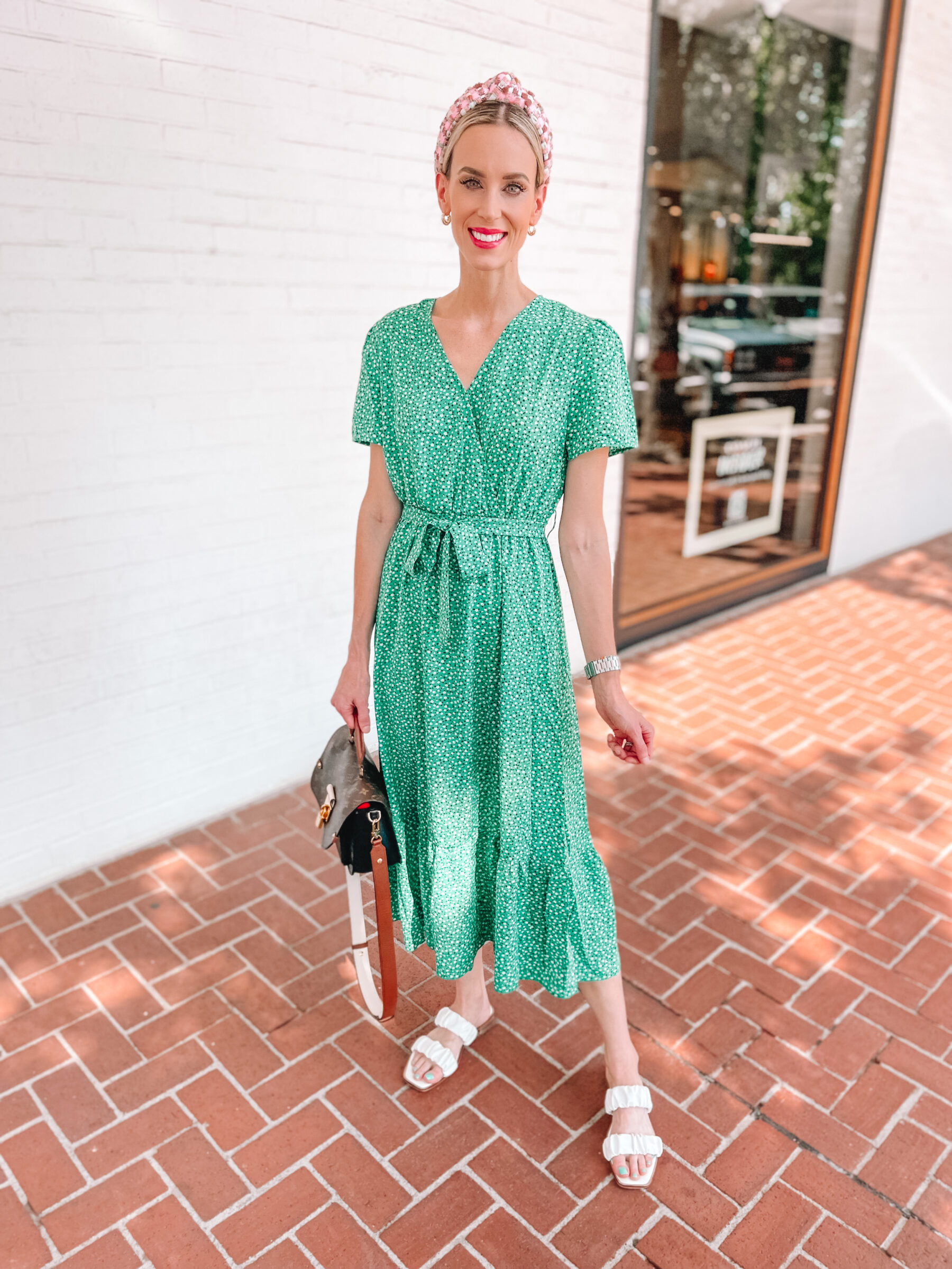 Amazon green wrap midi dress - Straight A Style