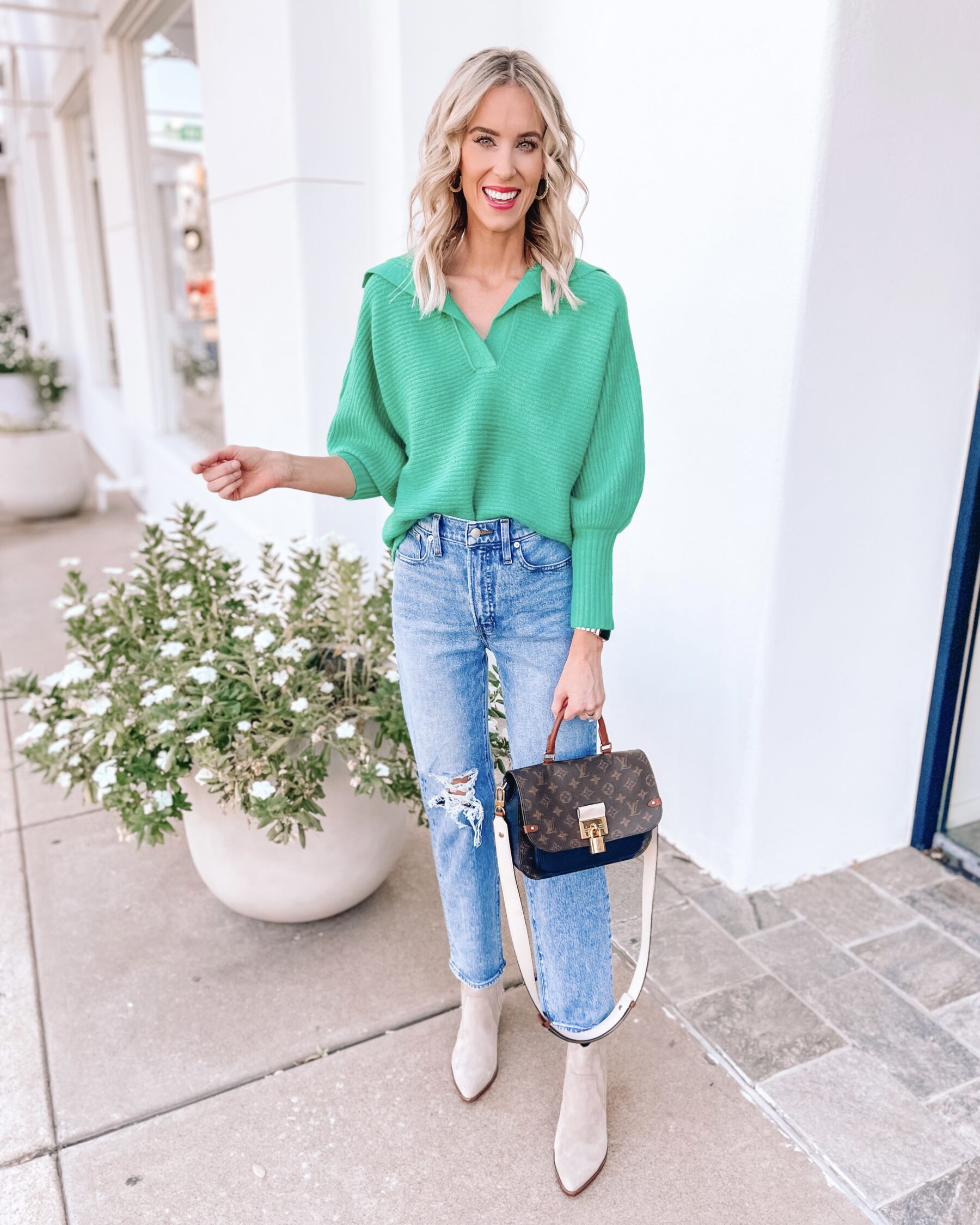 Trendy Amazon Green Fall Sweater - Straight A Style