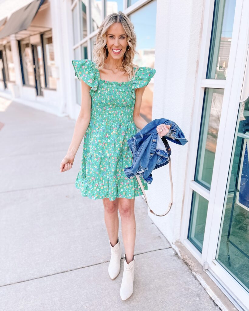 Walmart green dress 4 - Straight A Style