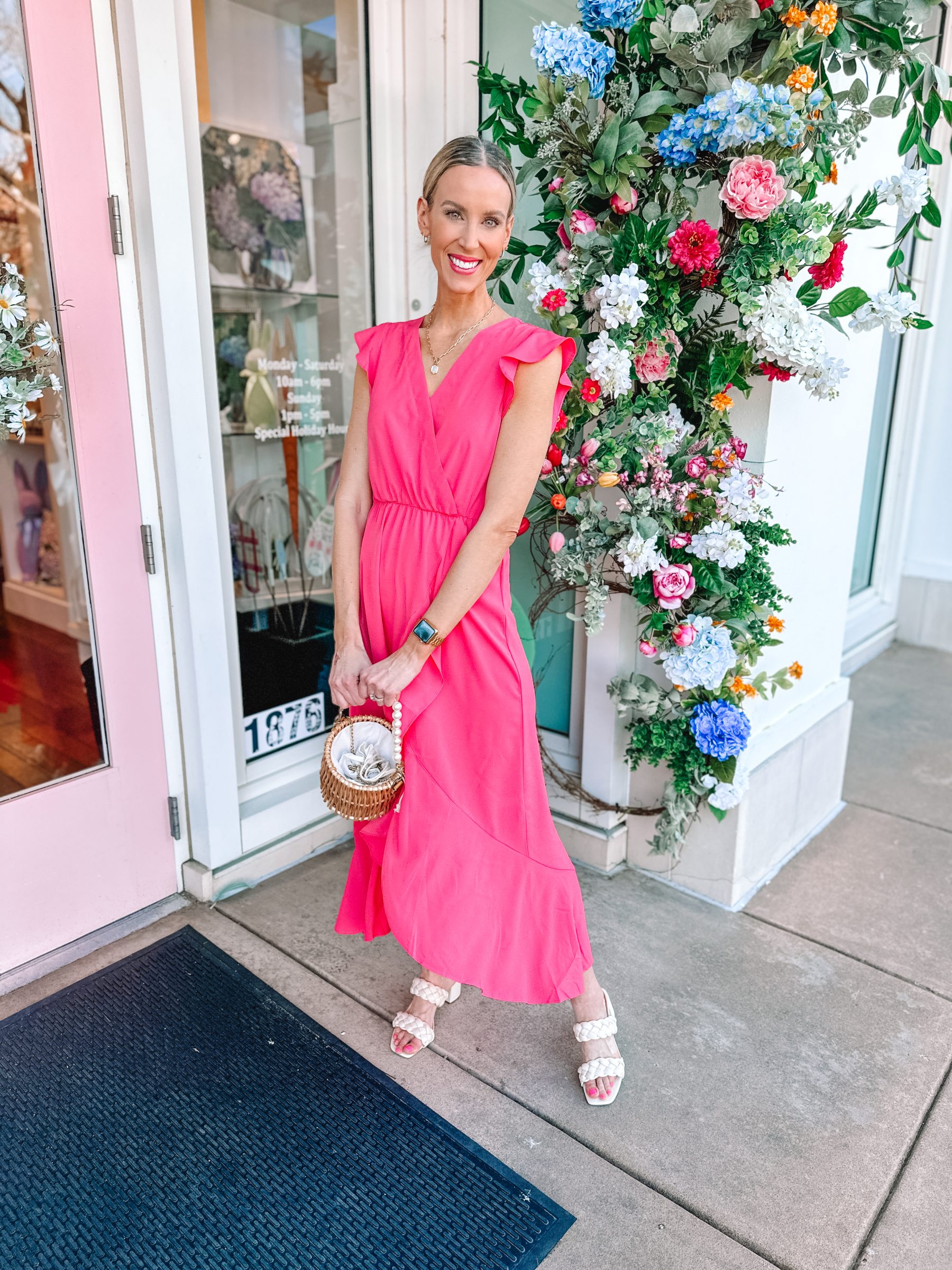 Walmart pink dress 1 - Straight A Style
